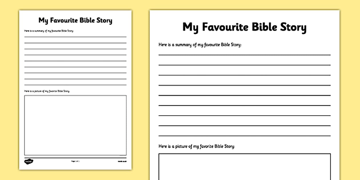 My Favourite Bible Story Worksheet | Primary Resources