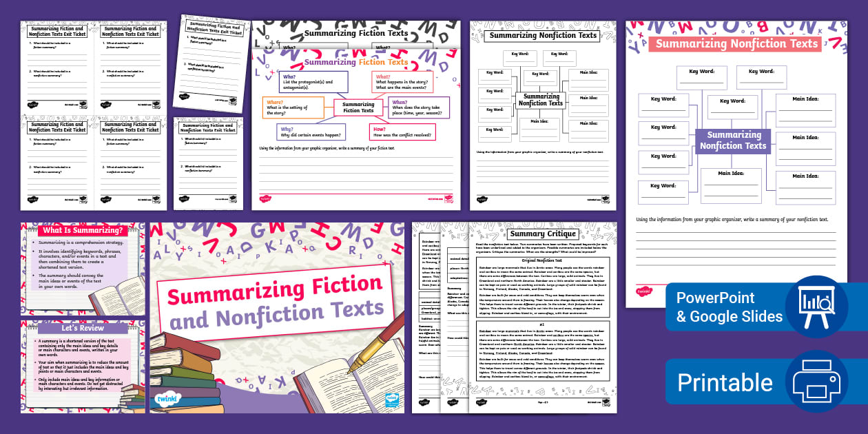 Third Grade Summarizing Lesson Pack for Kids | Twinkl USA