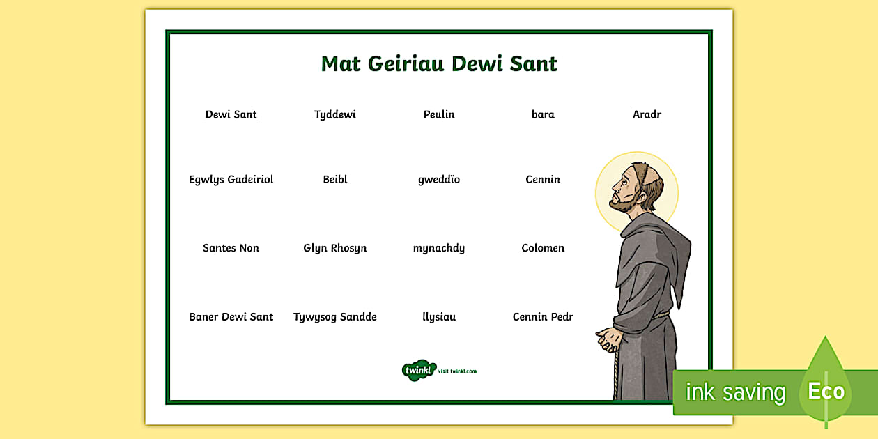 Dewi Sant Mat Geiriau (teacher made) - Twinkl
