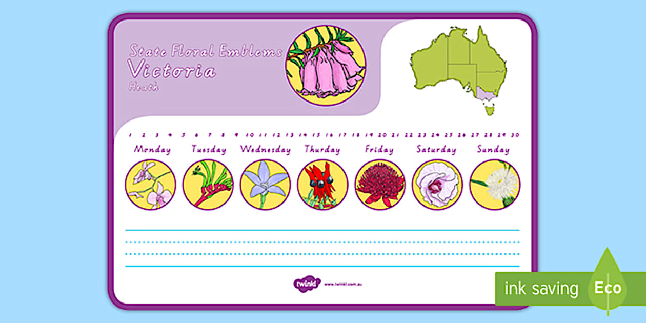 Australian States Floral Emblem Victoria Emblem Desk Mat