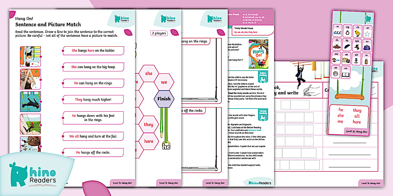 Level 3c Rhino Readers Hang On! Resource Pack (teacher made)