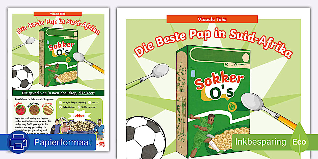 Visuele Teks Graad 5 - Sokker O's Advertensie (teacher made)