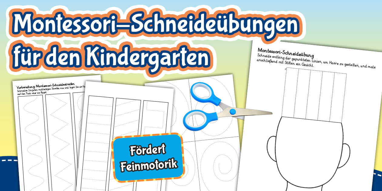Montessori-Schneideübungen für den Kindergarten