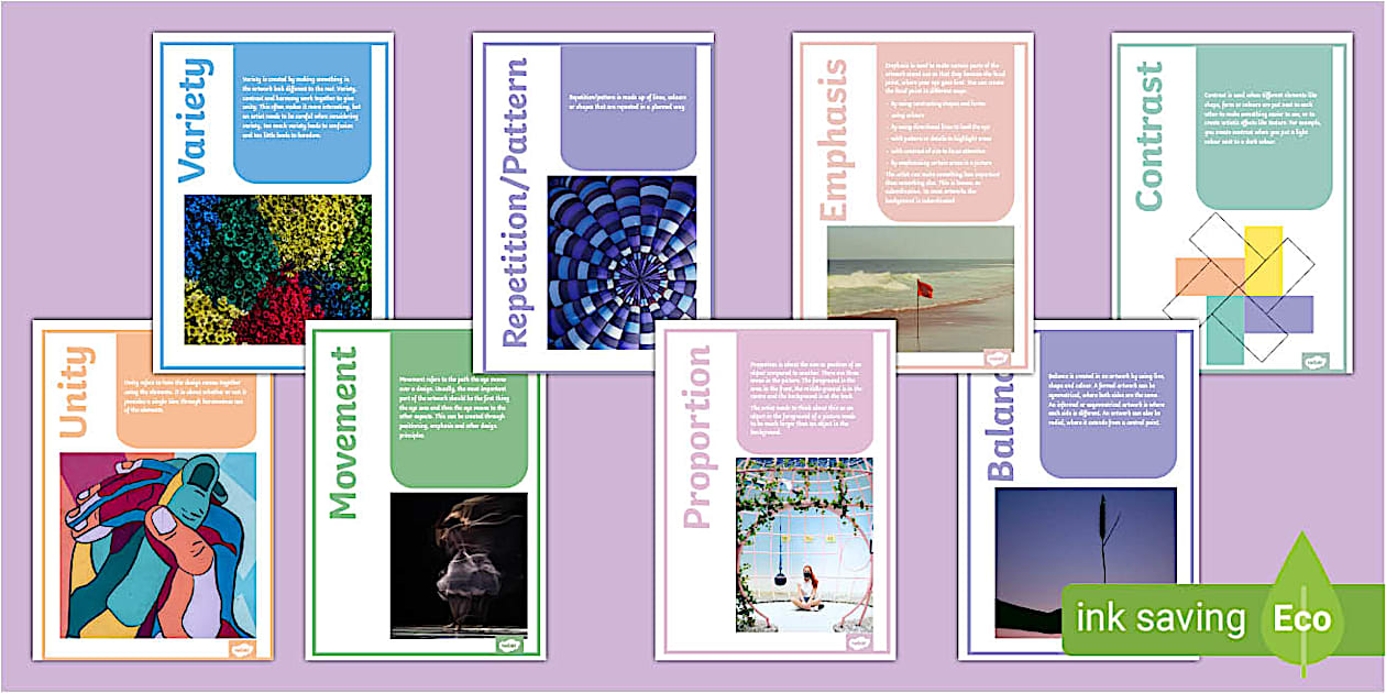 Principles of Design and Elements of Art Poster Set - Twinkl