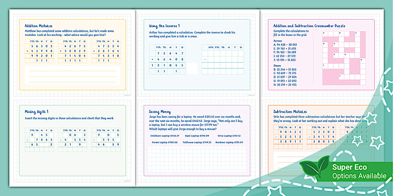 Addition and Subtraction Challenge Activities (Ages 9 - 10)