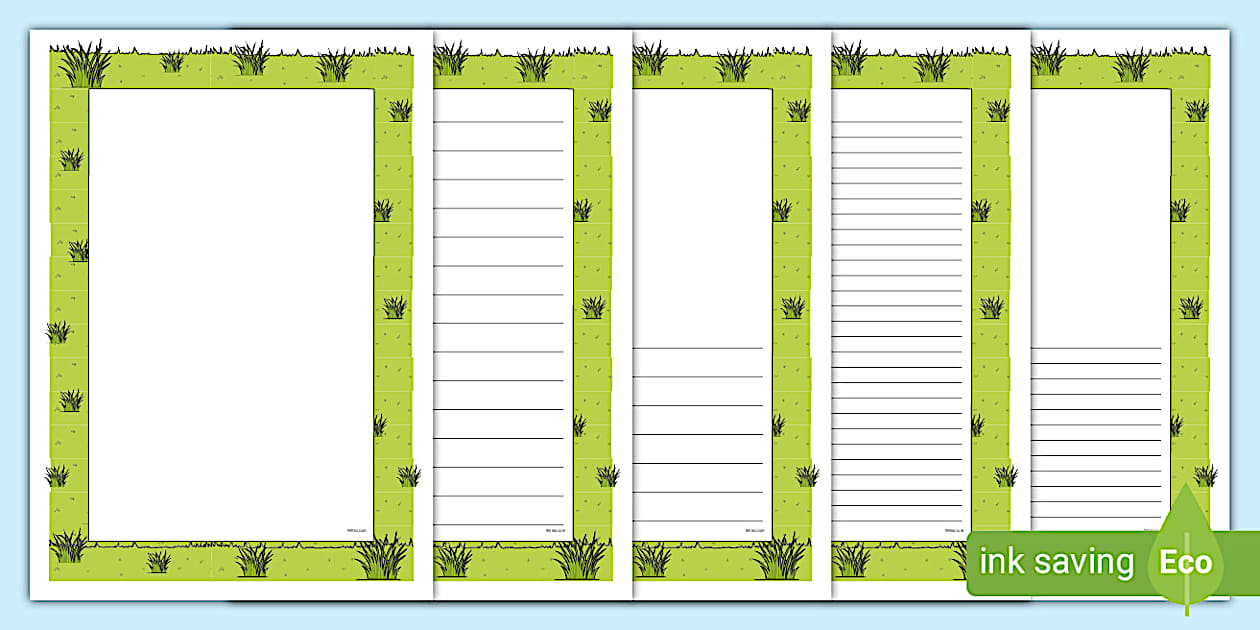 Grass Page Borders - KS1 - Writing Frames (teacher made)