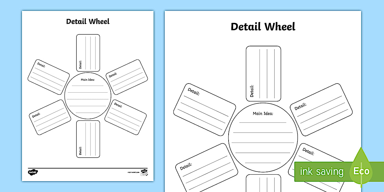 Editable Detail Wheel Graphic Organizer Writing Template