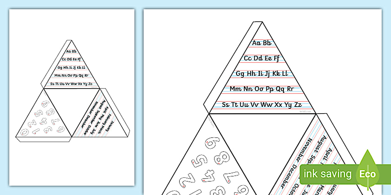 Handwriting, Number Formation and Days of the Week Pyramid Desk Promt DS