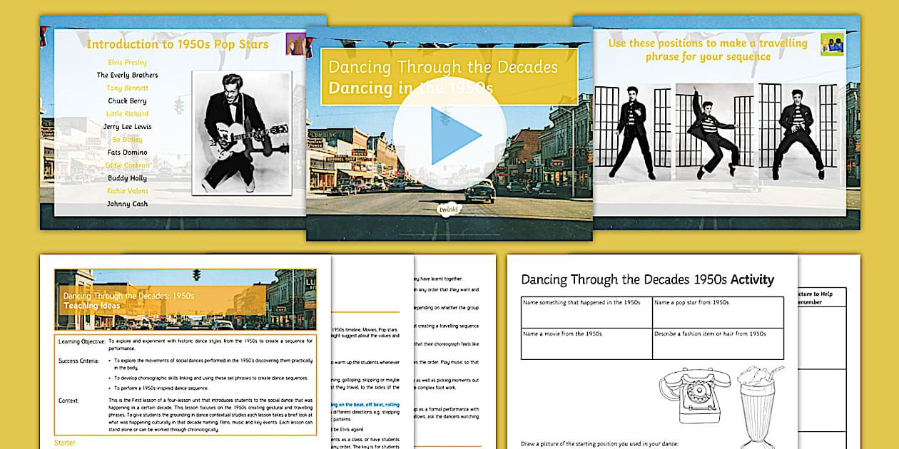 Dancing Through the Decades Lesson 1: The 1950s - Twinkl