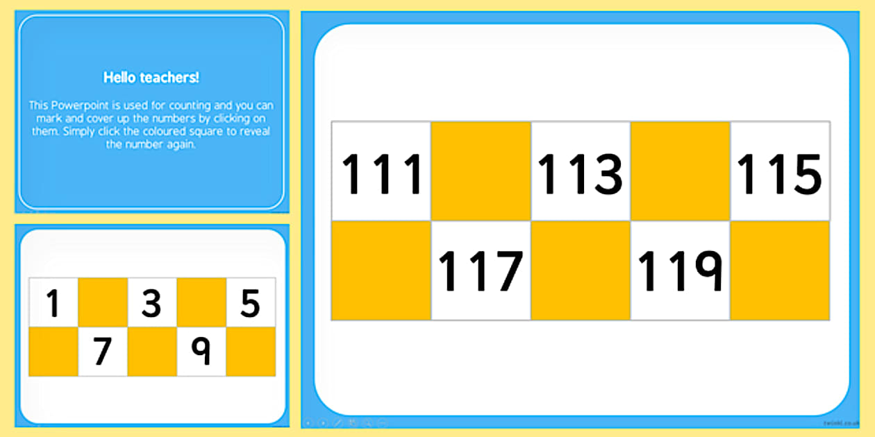 1-120 Counting and Marking Numbers PowerPoint (teacher made)