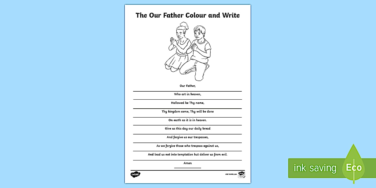 The Our Father Color and Write Worksheet / Worksheet-Scottish