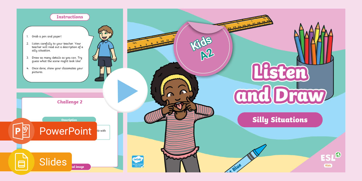Twinkl ESL Listen and Draw Resource (teacher made) - Twinkl