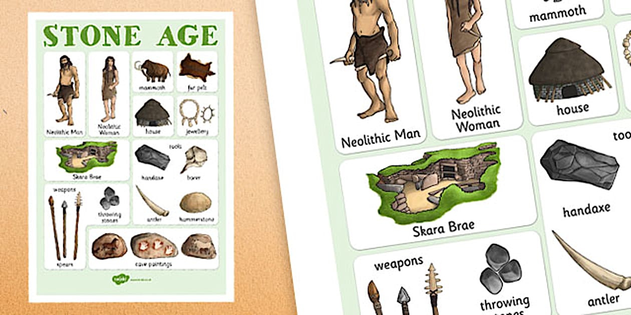 The Stone Age Vocabulary Mat - Twinkl