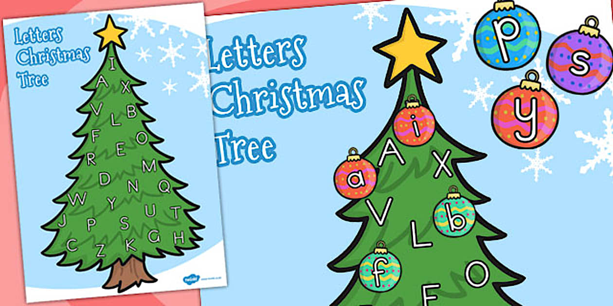 Upper and Lowercase Letter Christmas Tree Matching Activity