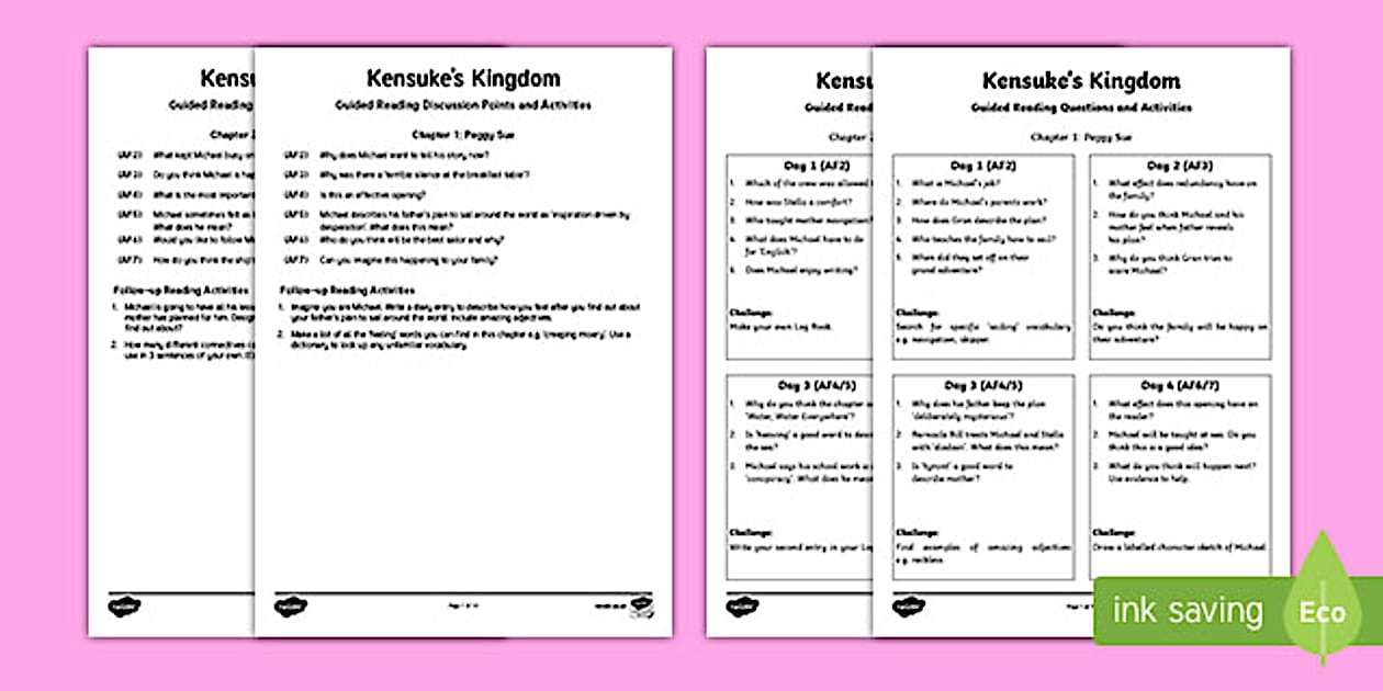Kensuke's Kingdom Guided Reading Pack (teacher made)