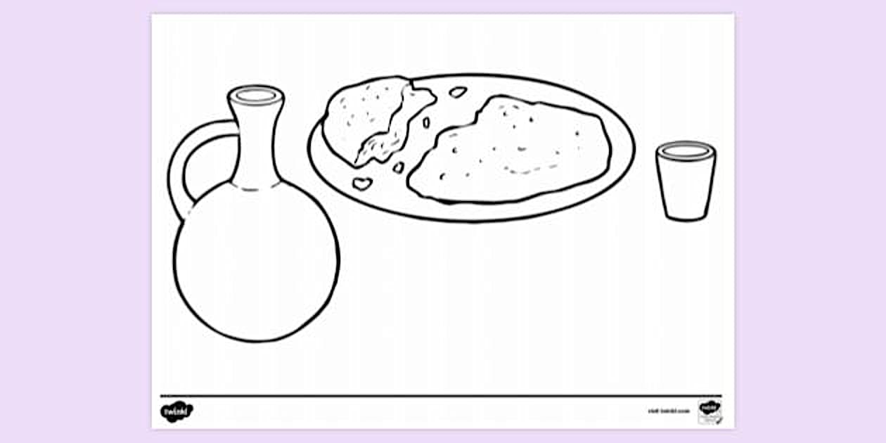 Biblical Food and Drink Colouring Sheet | Teaching Resources