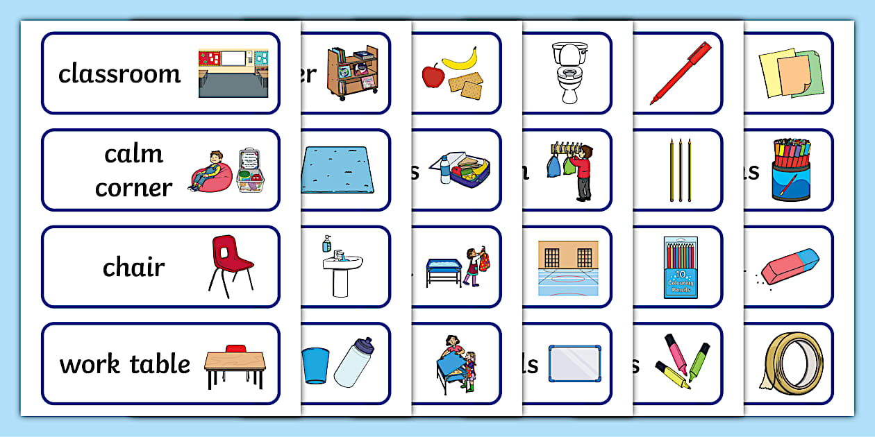 Classroom Labels with Visual Supports (teacher made)