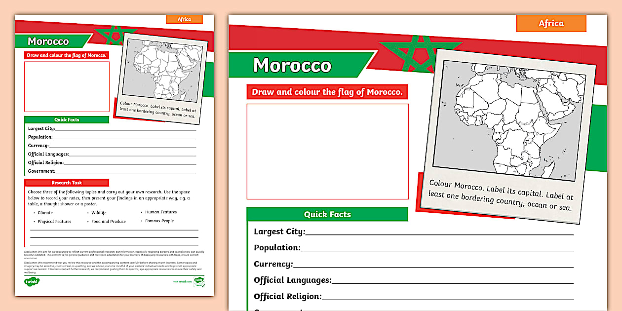 KS2 Morocco Research Activity