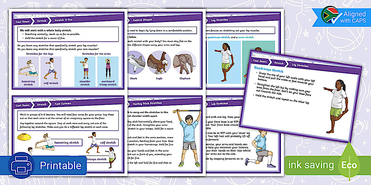 Grade 6 PE Games Dribbling Whizz Kids Cool Down Cards