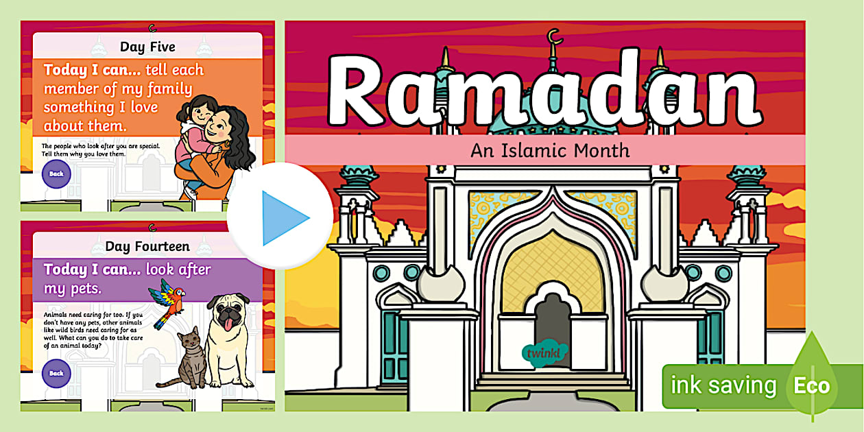 Kindergarten Ramadan Kindness Calendar PowerPoint - Twinkl