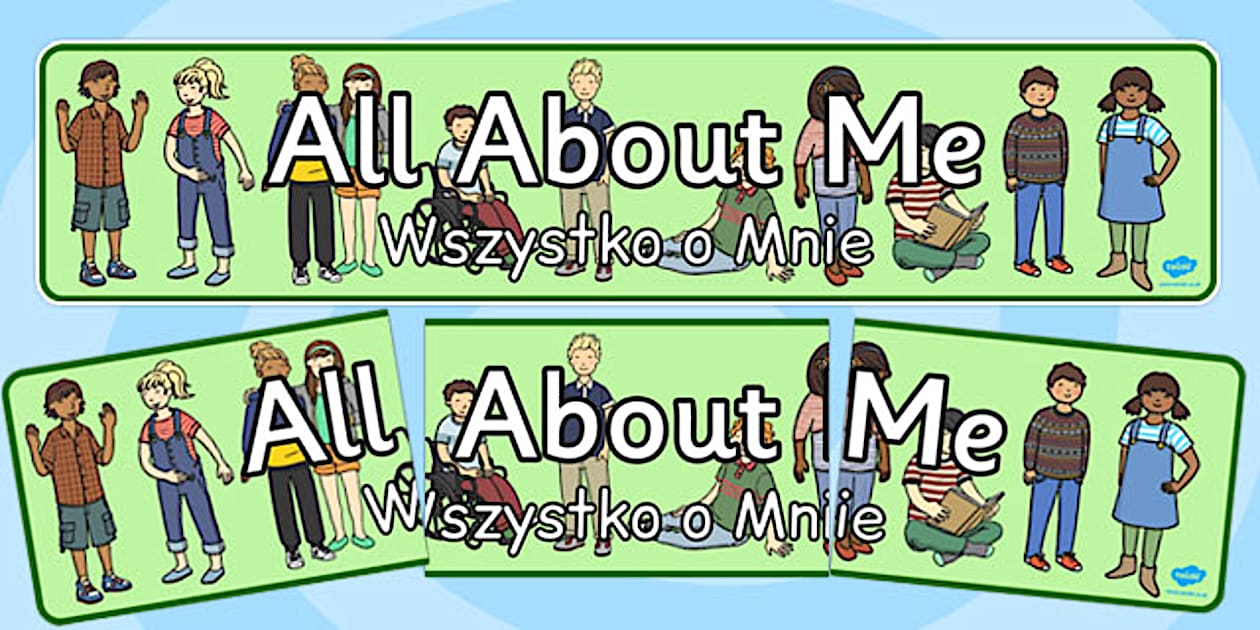 All About Me Display Banner Polish Translation - Twinkl