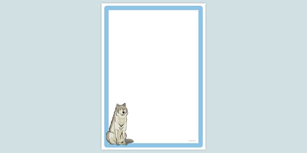 Simple Blank Wolf Page Border | Page Borders | Twinkl