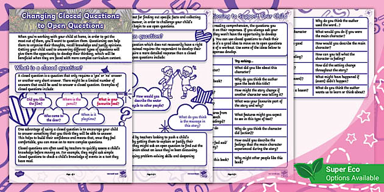 Changing Closed and Open Questions (teacher made) - Twinkl