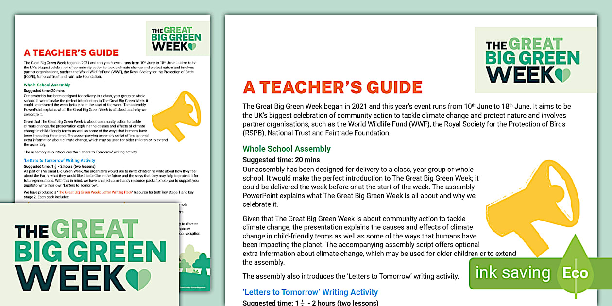 FREE! - Great Big Green Week: Guide for Teachers - Twinkl