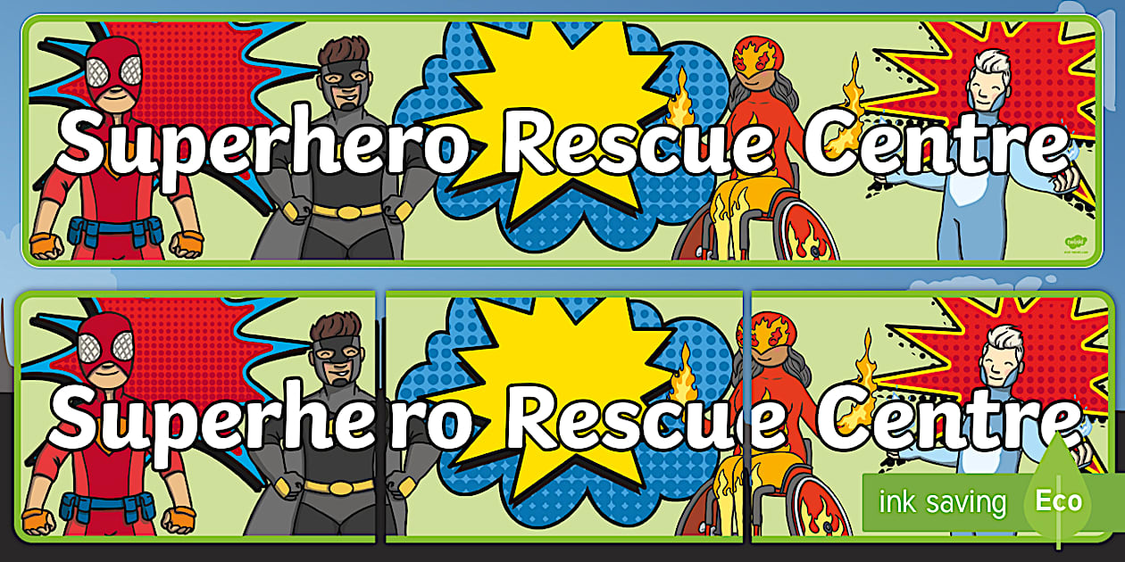 Superhero Rescue Centre Role Play Banner-superhero rescue centre ...