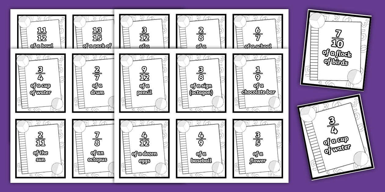 Fourth Grade Fraction Drawing and Guessing Game - Twinkl