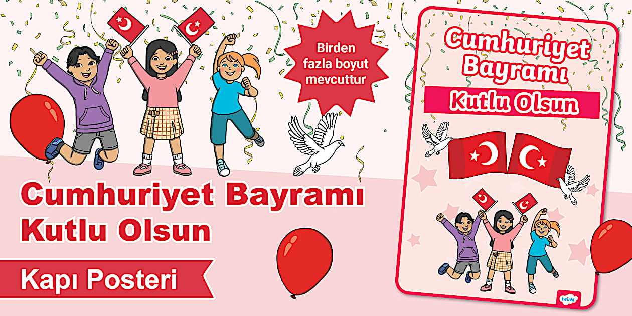 Cumhuriyet Bayramı Kutlu Olsun | Kapı Posteri-Twinkl