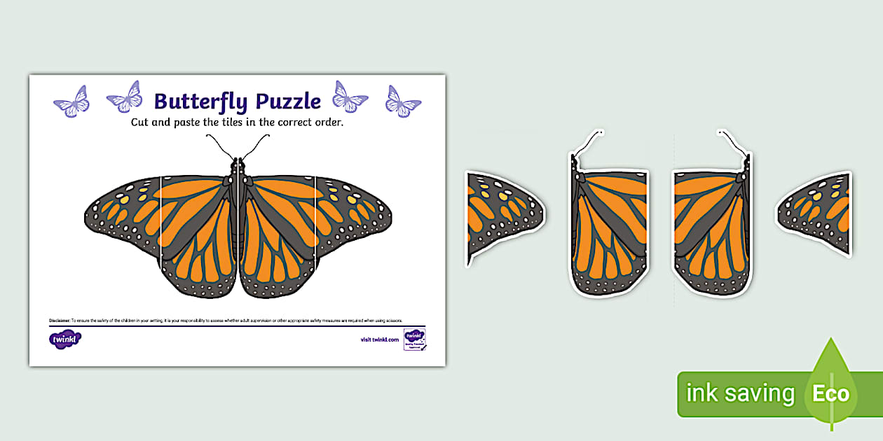 Butterfly Puzzle Strips (teacher made) - Twinkl
