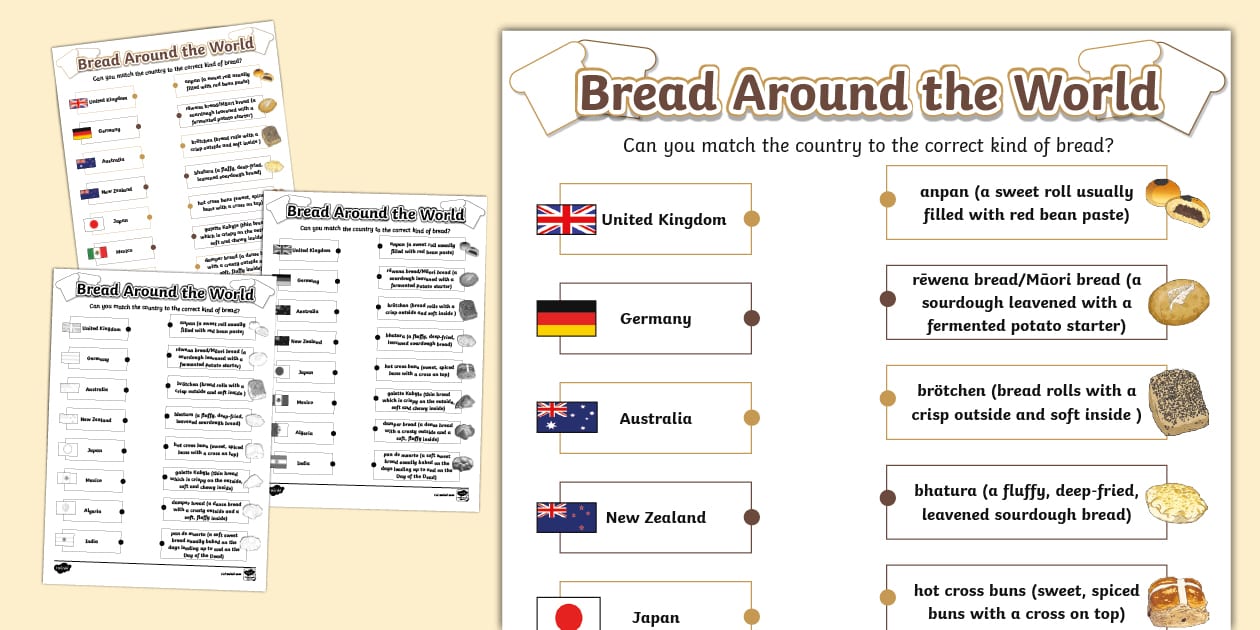 Around the World Matching Worksheet (Teacher-Made) - Twinkl