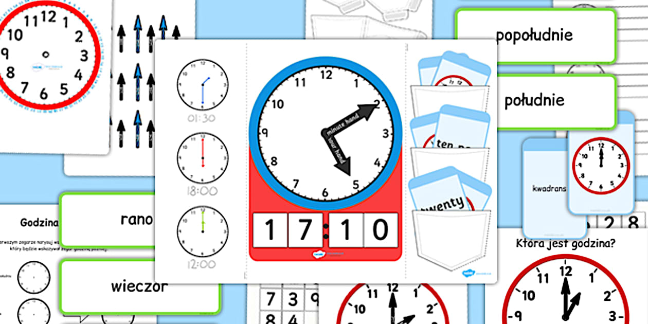 Lapbook Podawanie godziny po polsku - czas, zegar - Twinkl
