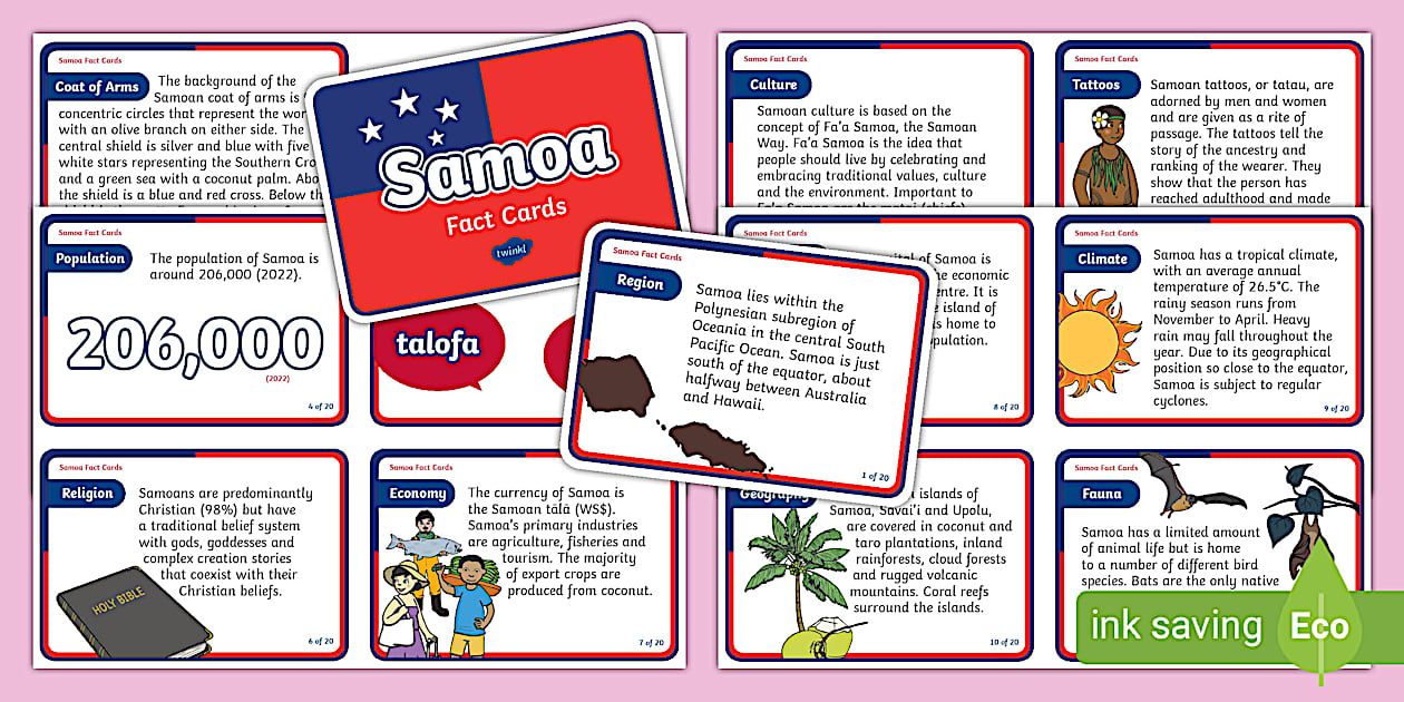 Fun facts about Samoa Cards: Colourful and Illustrated