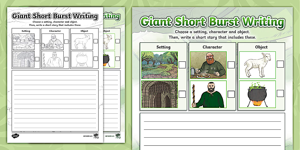 Giant Short Burst Writing Template