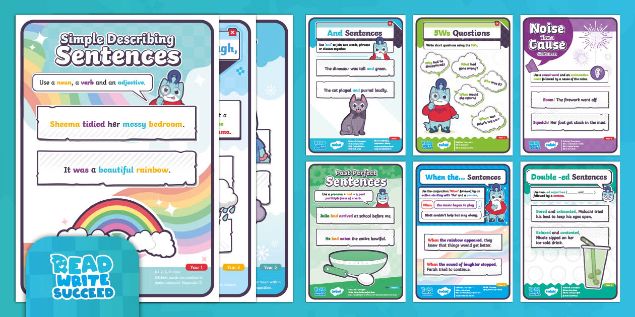 Read, Write, Succeed: Phrase, Sentence and Clause Posters