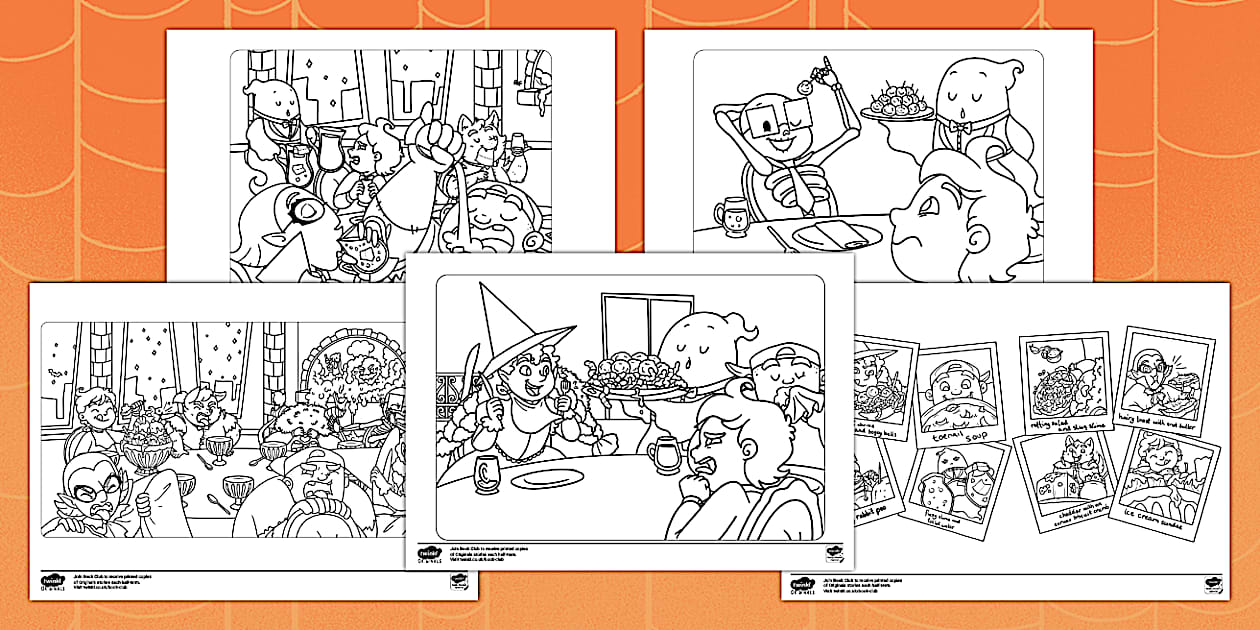 The Spooky Invitation Colouring Pages (teacher made)