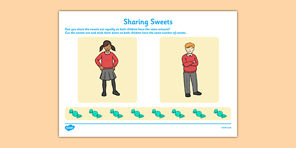 Cursive Sharing Sweets Worksheet (professor feito) - Twinkl