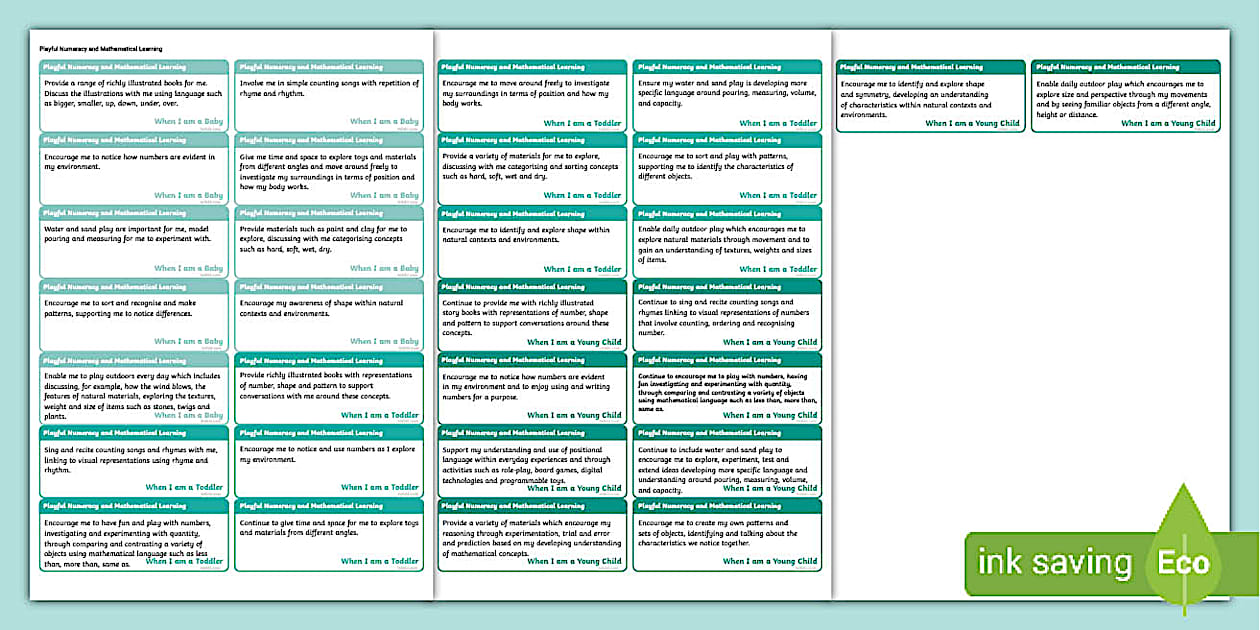 Realising the Ambition Playful Numeracy Key Themes Stickers