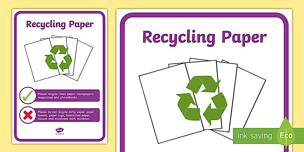 Recycling Paper Display Poster (teacher made) - Twinkl