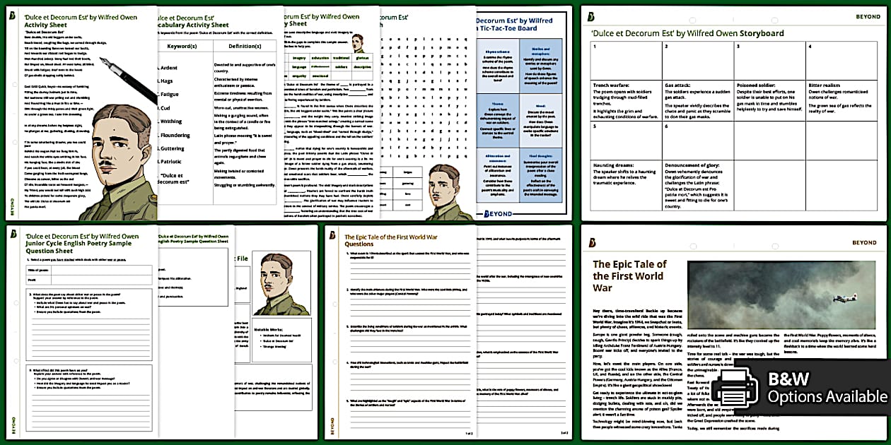 Dulce Et Decorum Est Analysis - Twinkl Ireland Resources