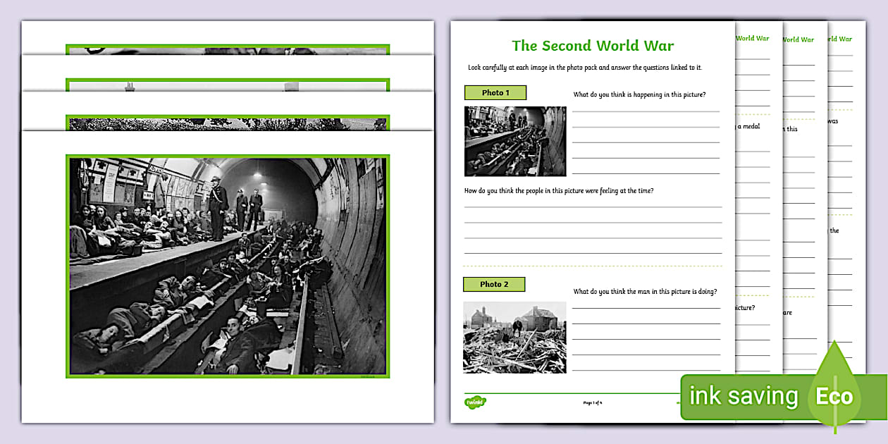 Second World War Photo Pack and Writing - Twinkl - History