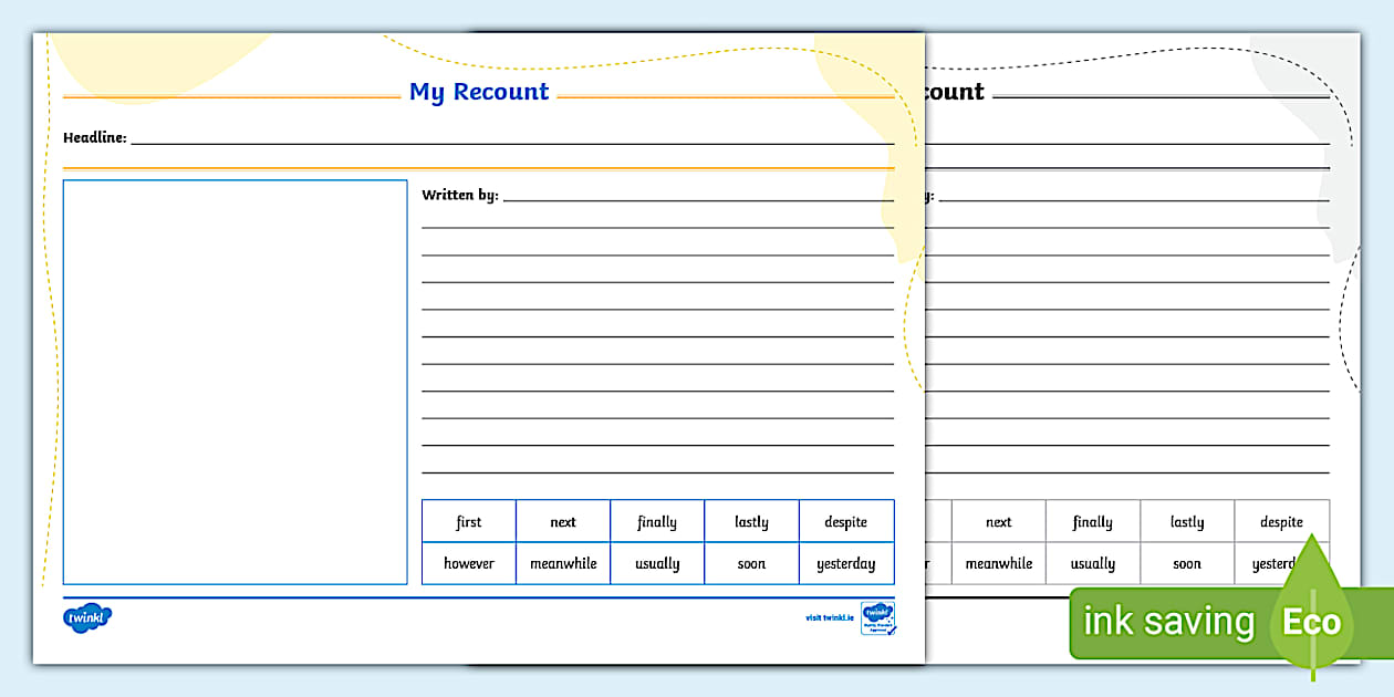 My Recount Newspaper Template (teacher made) - Twinkl