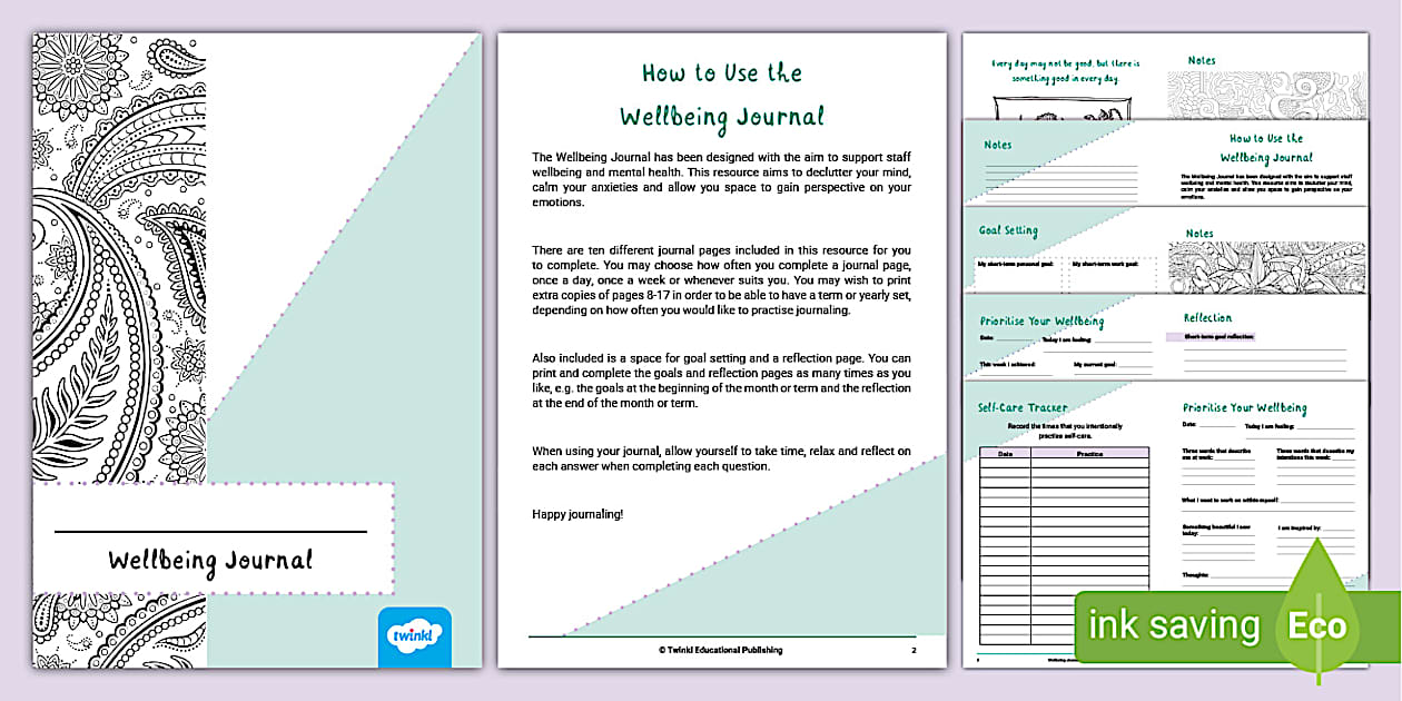 My Wellbeing Journal For Adults | Twinkl (teacher made)