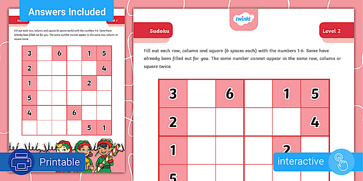 Christmas Sudoku – L2 – Twinkl Puzzled (teacher made)
