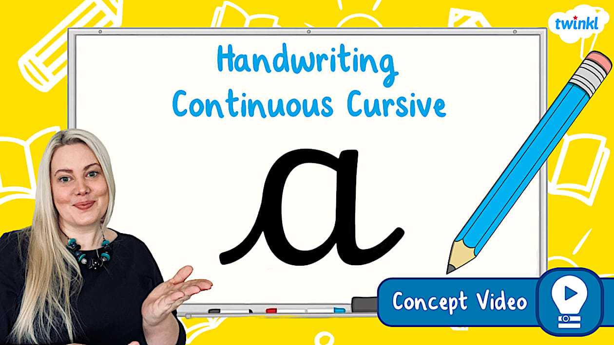 The Letter 'a' | Continuous Cursive Handwriting Concept Video