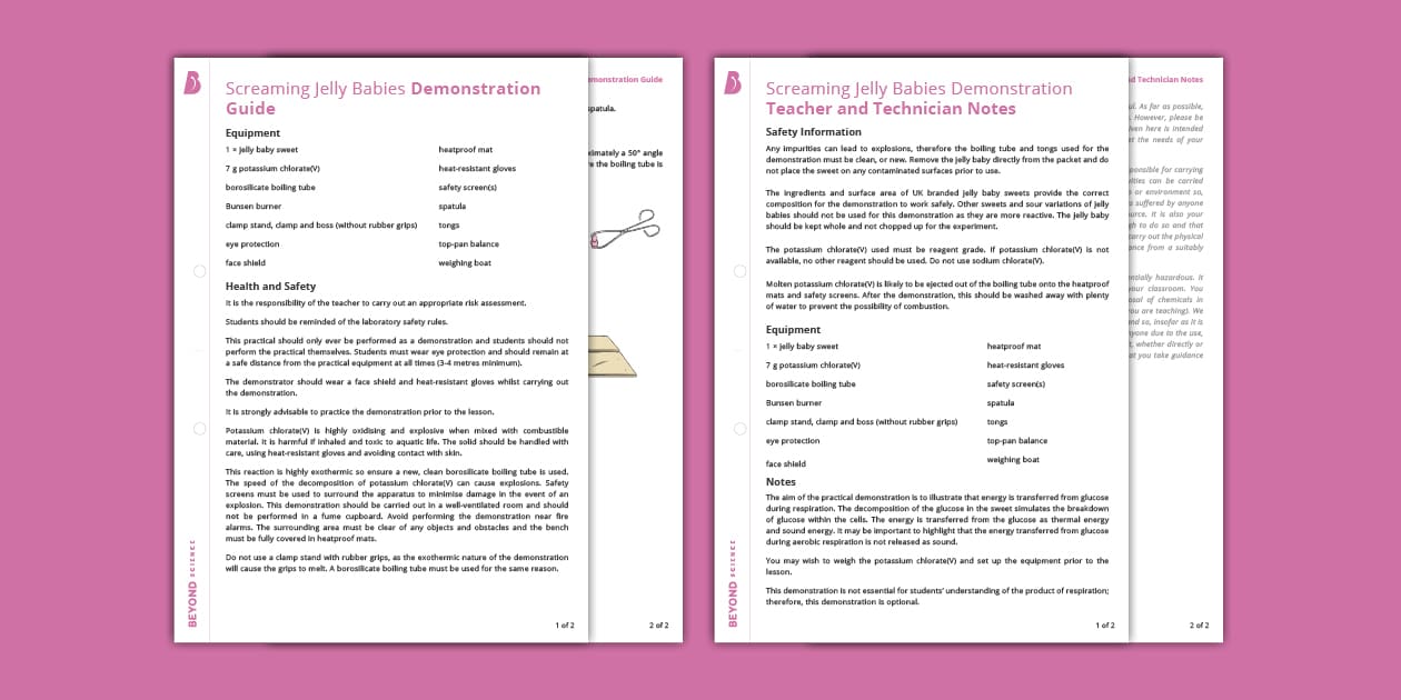 Screaming Jelly Babies Demonstration Pack (teacher made)