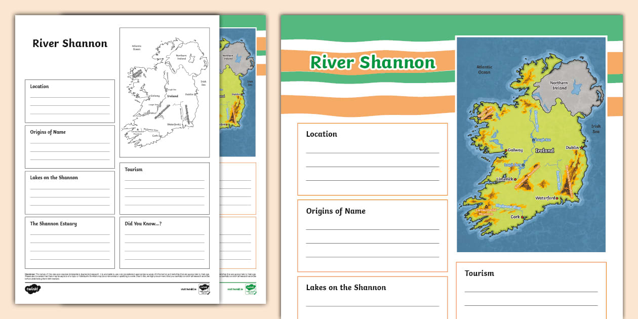 River Shannon Fact File Template - Twinkl