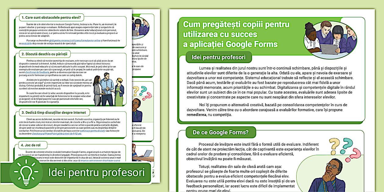 FREE! - Cum pregătești copiii pentru aplicația Google Forms